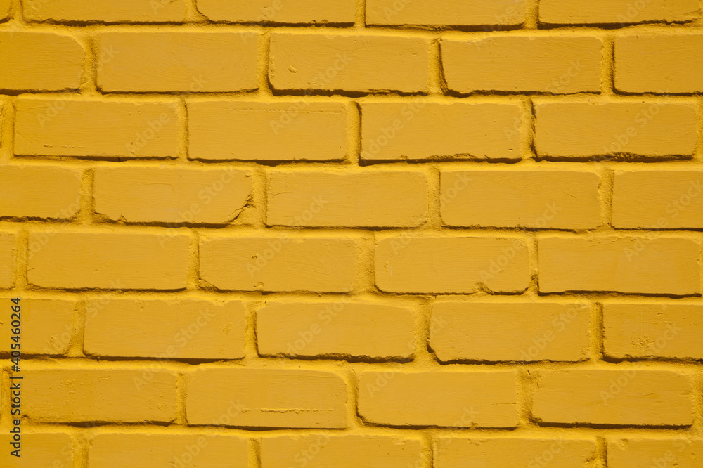 Texture of yellow brick wall as background. Stock Photo | Adobe Stock
