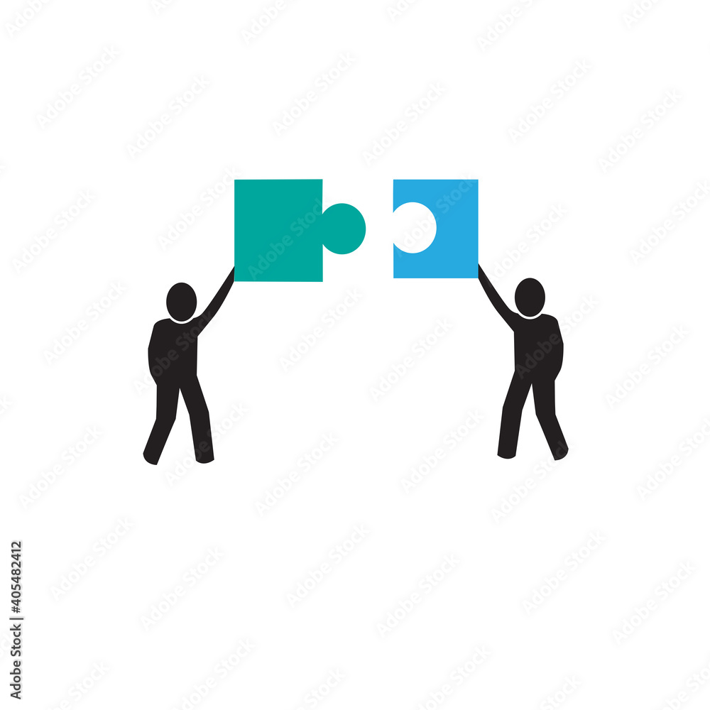 Teamwork people with puzzle pieces top view. Teamwork people vector for ...