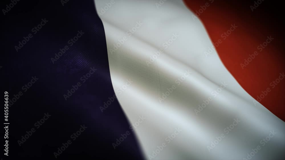 French Flag Waving Textured Background Loop/ 4k animation of a waving ...