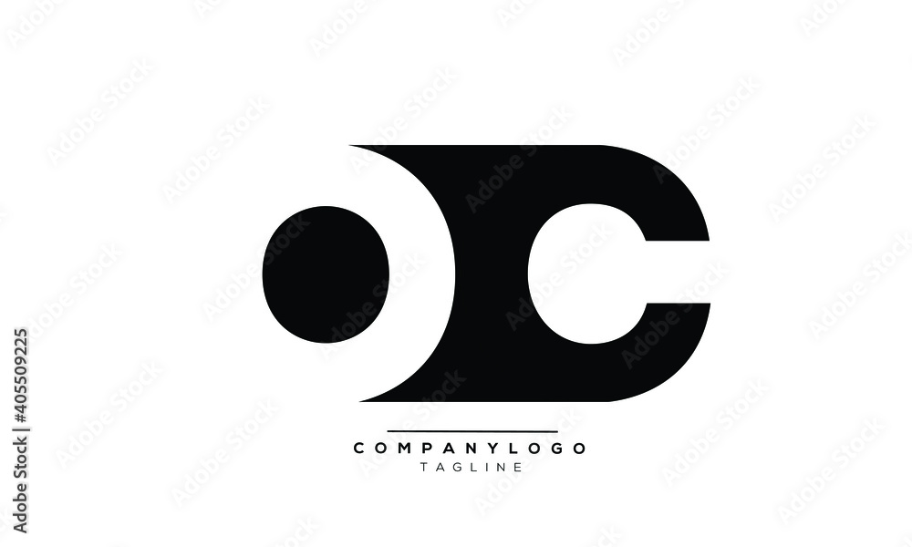OC icon monogram letter text alphabet logo design Stock Vector | Adobe ...