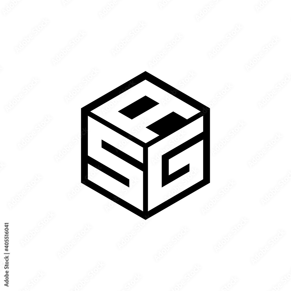 SGA letter logo design with white background in illustrator, vector ...