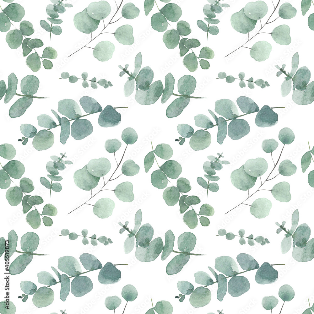 Watercolor eucalyptus patterns, eucalyptus print, eucalyptus leaves ...