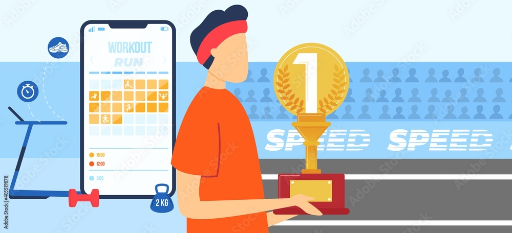 Marathon sport, running competition, runner athlete, sprinter sportsmen ...