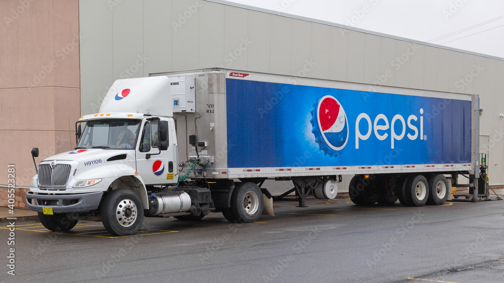 Truro, Canada - May 22, 2019: Parked Pepsi semi-truck. Pepsi is a ...