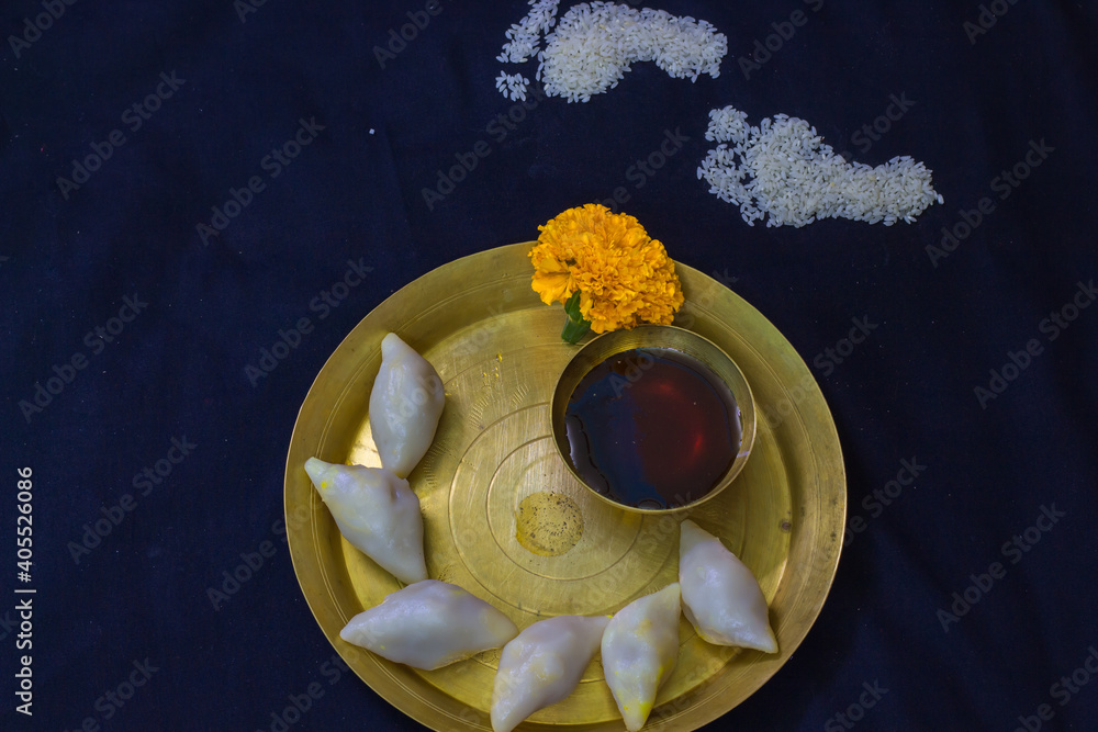 delicious bengali rice flour coconut dumpling served during bengali ...