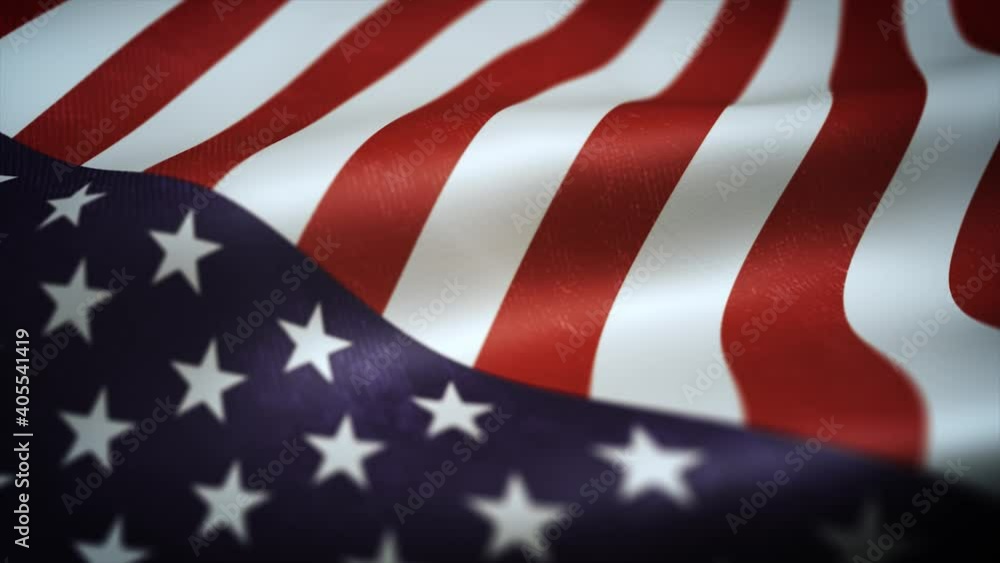 USA American Flag Textured Background Loop/ 4k animation of a US ...