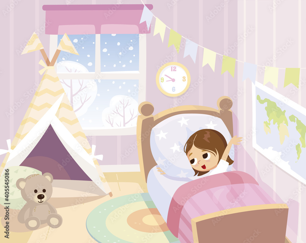 Kids Getting Ready For Bed Clipart