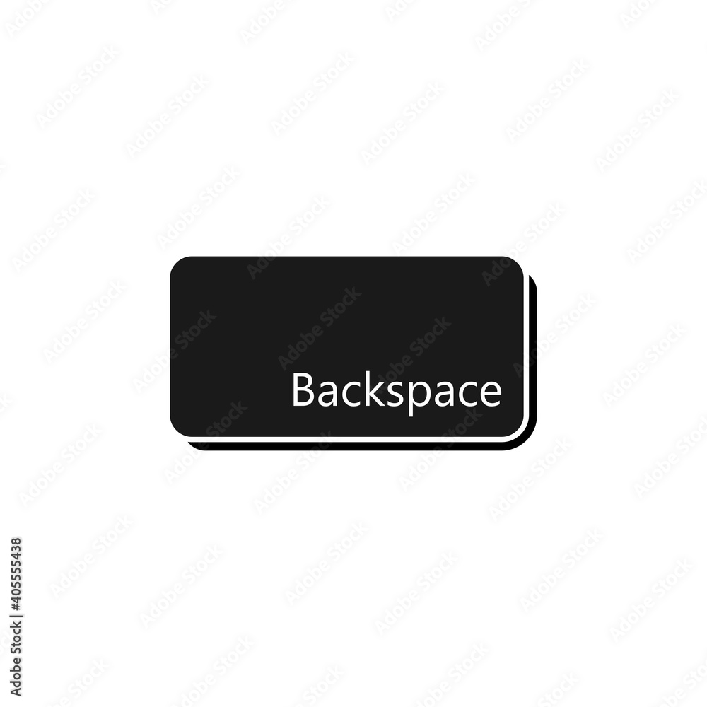Backspace key icon. Clipart image isolated on white background. Vector illustration. Stock ...