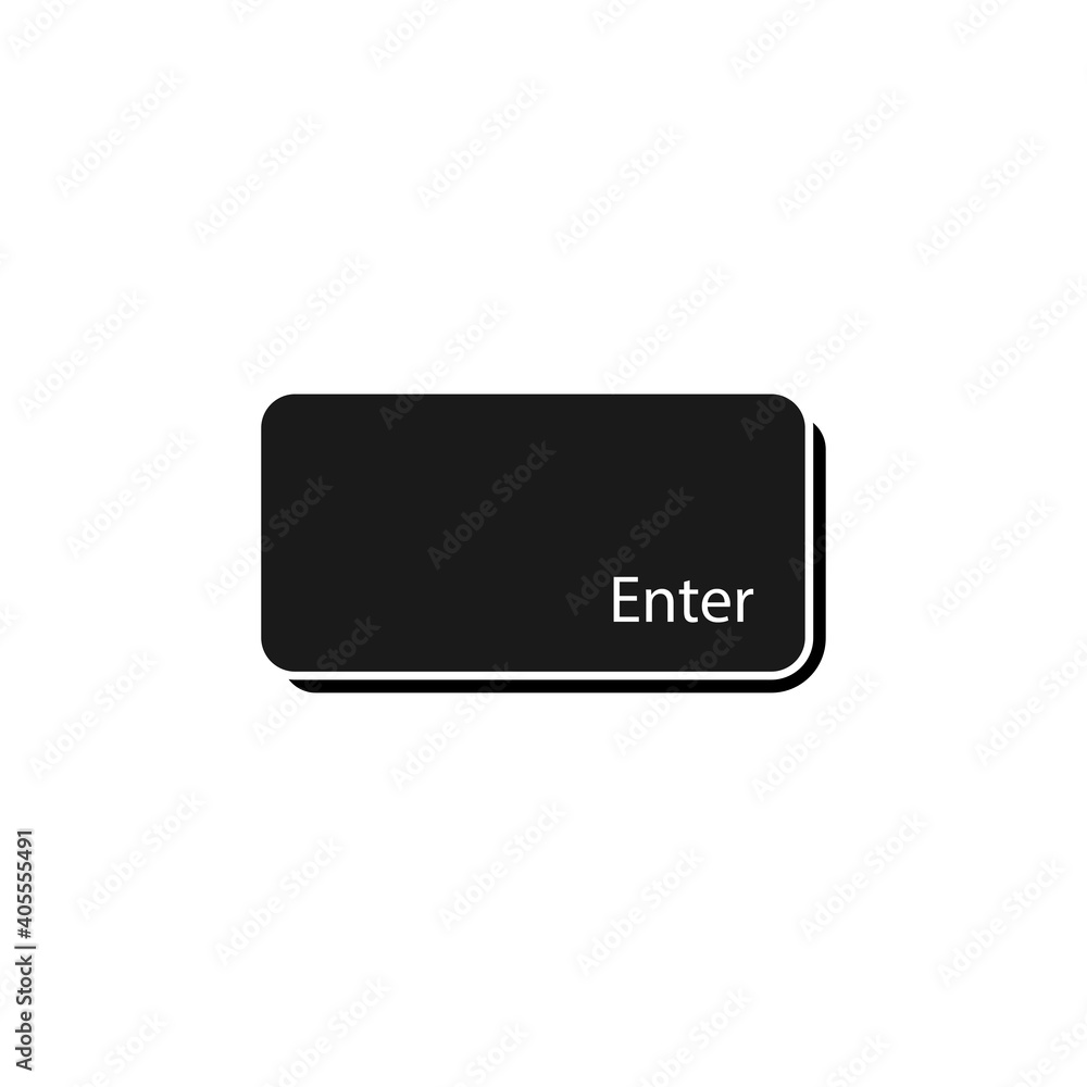 Enter key icon. Clipart image isolated on white background. Vector ...