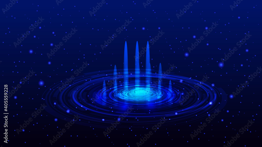 Abstract futuristic hologram high tech digital background . User ...