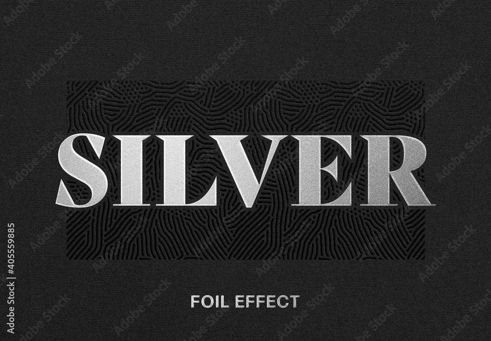 Silver Foil Text Effect Logo Mockup Stock Template | Adobe Stock