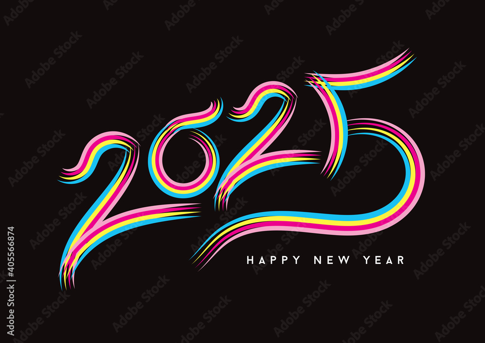 2025 happy new year celebration, Typography text 2025 font, text ...