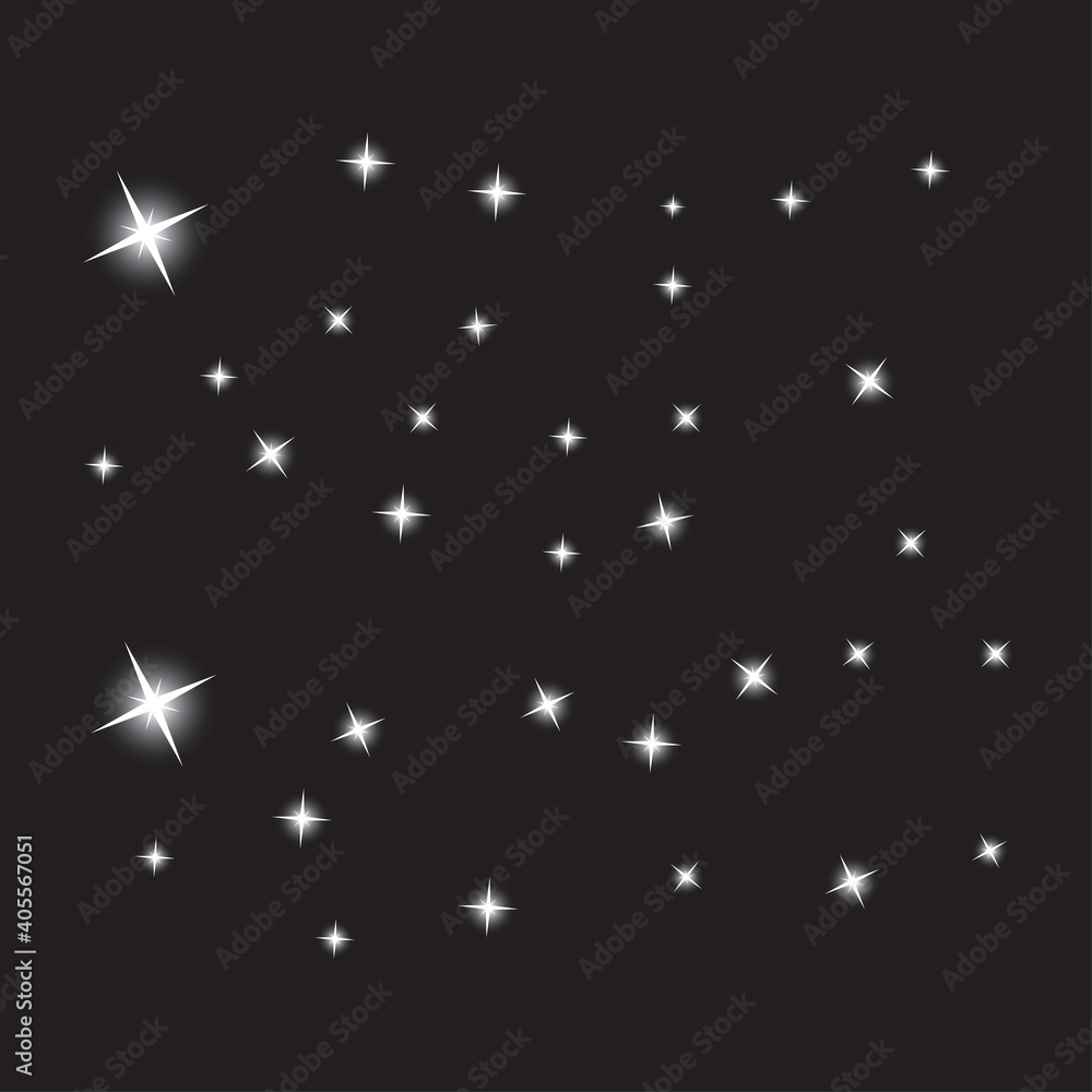 Starry night sky, vector illustration Stock Vector | Adobe Stock