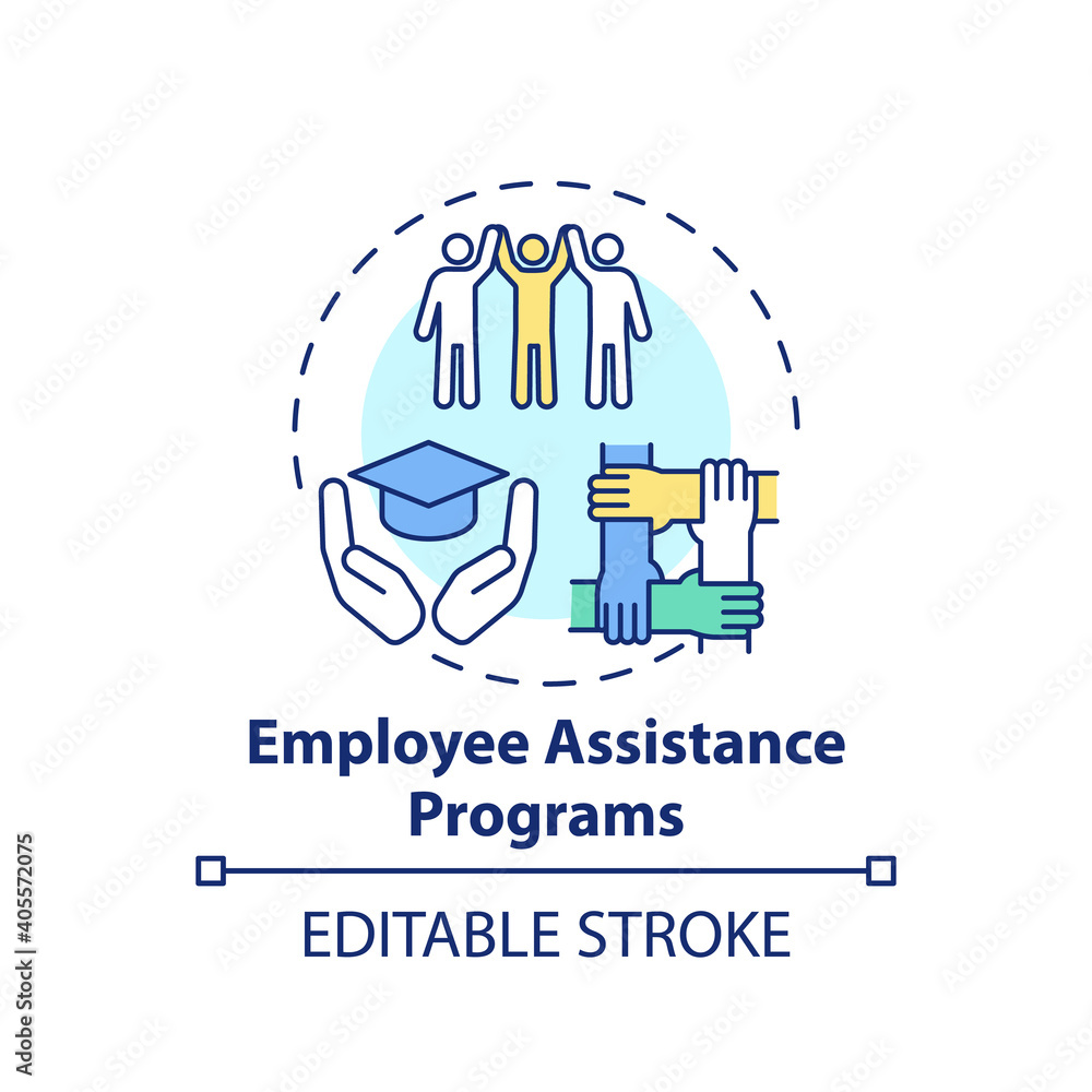 Employee assistance programs concept icon. Occupational stress, burnout ...