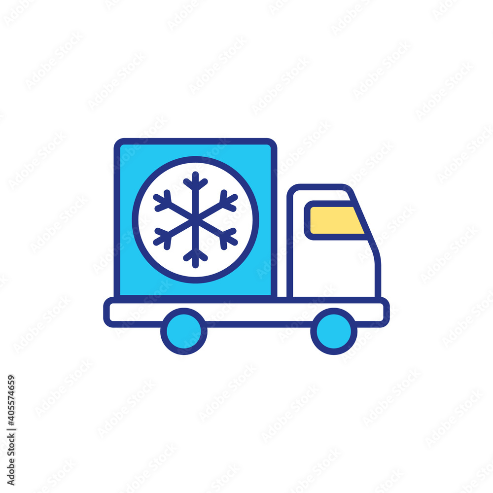 Ultra cold storage temperature RGB color icon. Special environment for ...