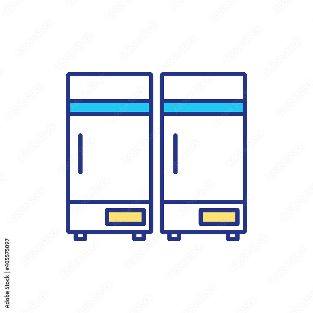 Ultra cold storage temperature RGB color icon. Special conditions for ...
