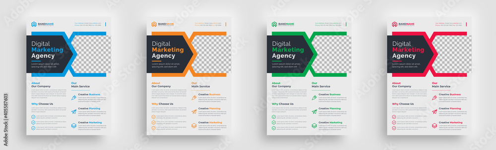 flyer. creative corporate abstract shape trendy flyer magazine leaflet ...