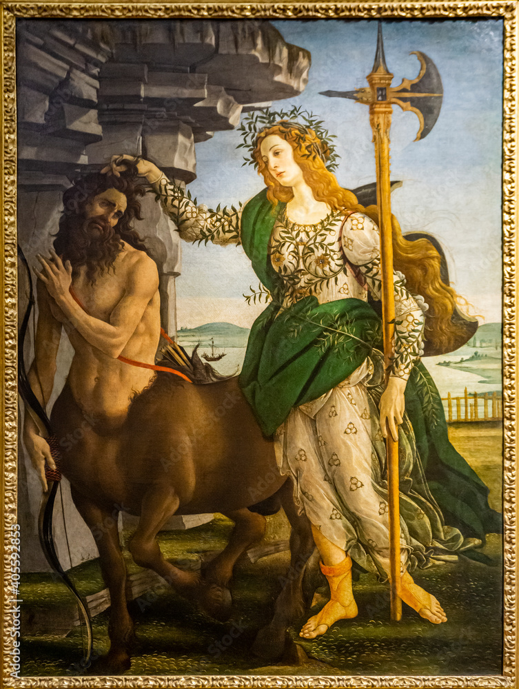 Painting Pallas and the Centaur by Sandro Botticelli from 1482 at ...