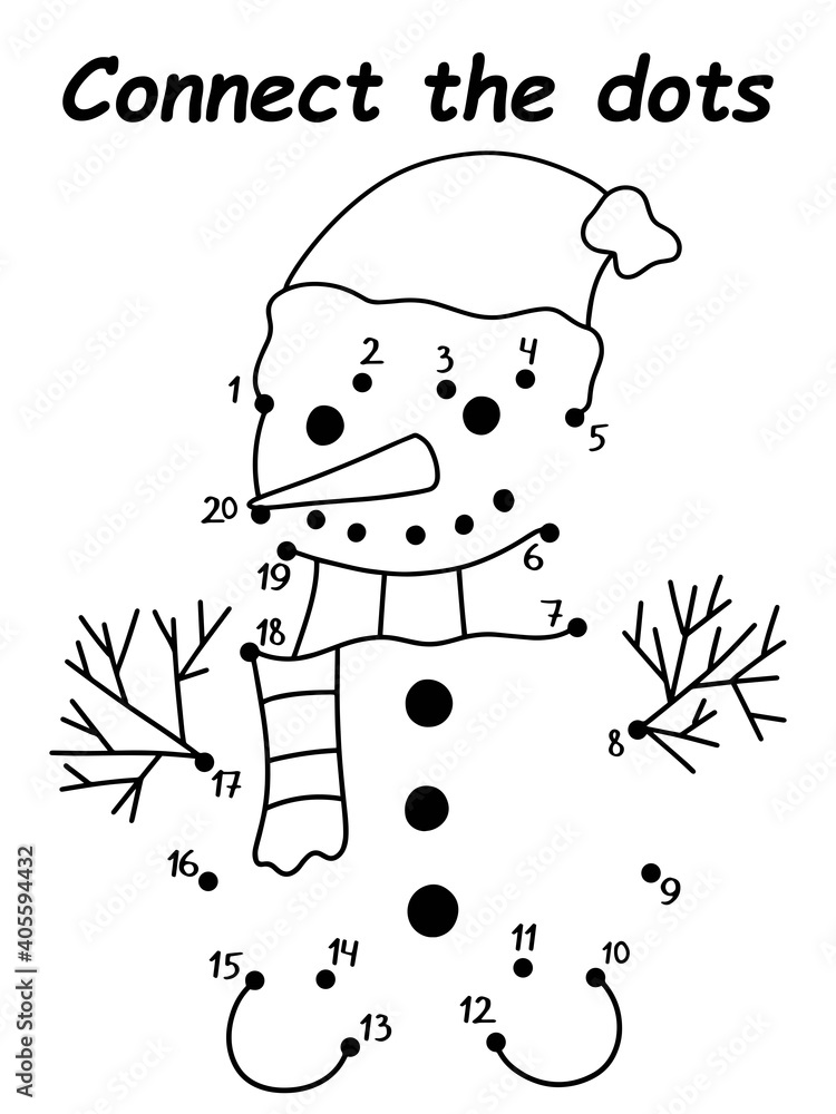 Snowman Dot To Dot