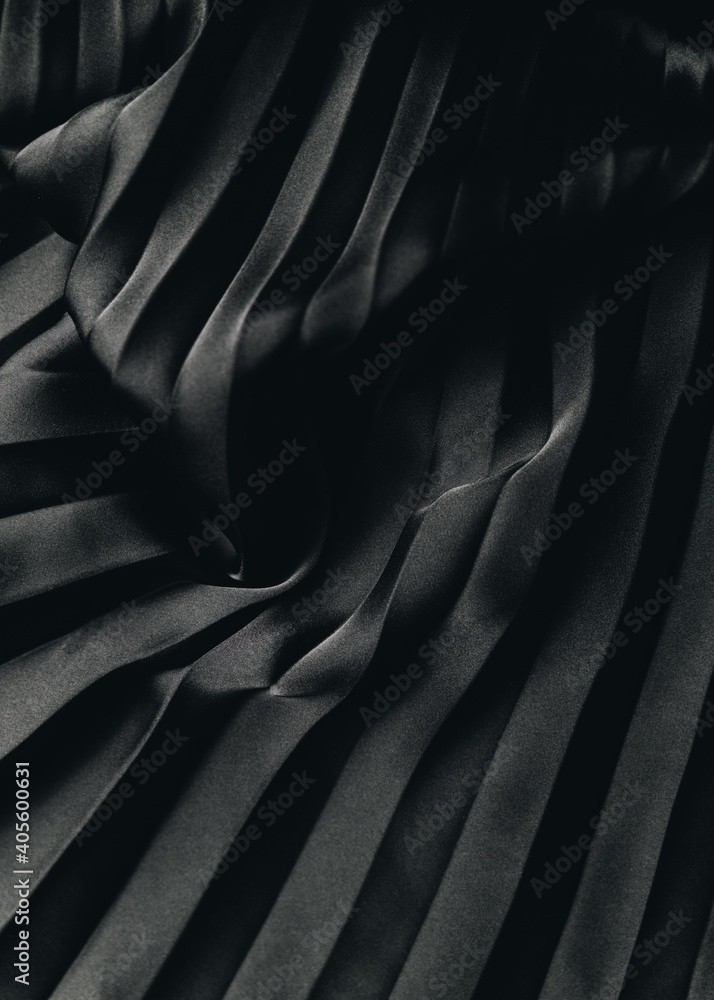Black pleated fabric texture background Stock Photo | Adobe Stock