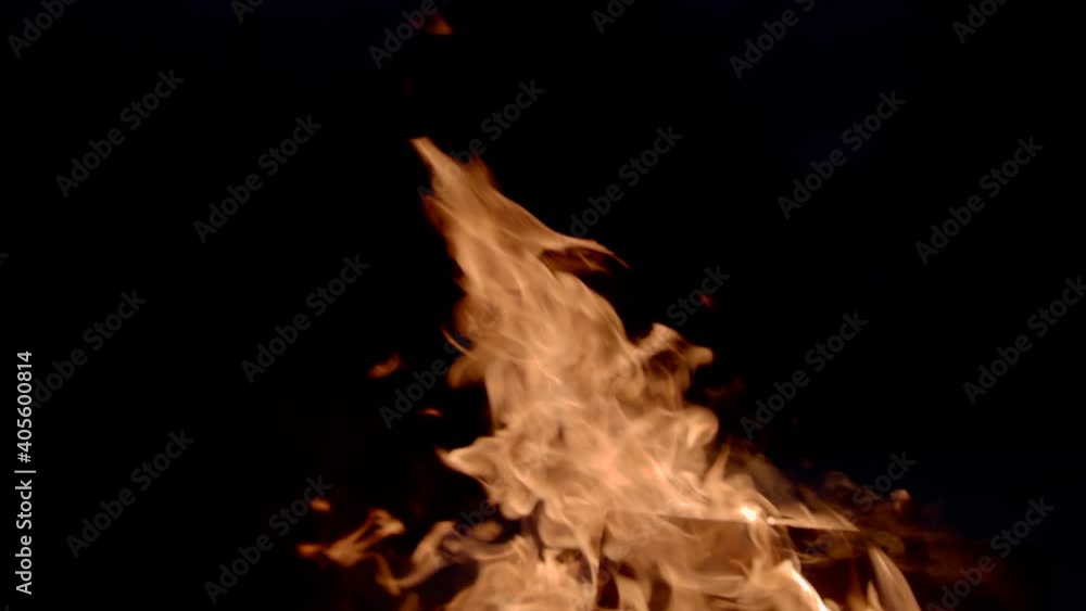 Fire flame Isolated on black background. Fire Flames Igniting And ...