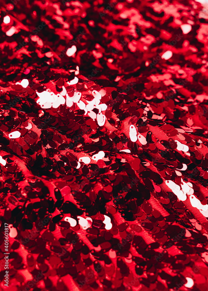 Red sequins fabric close up texture background Stock Photo | Adobe Stock