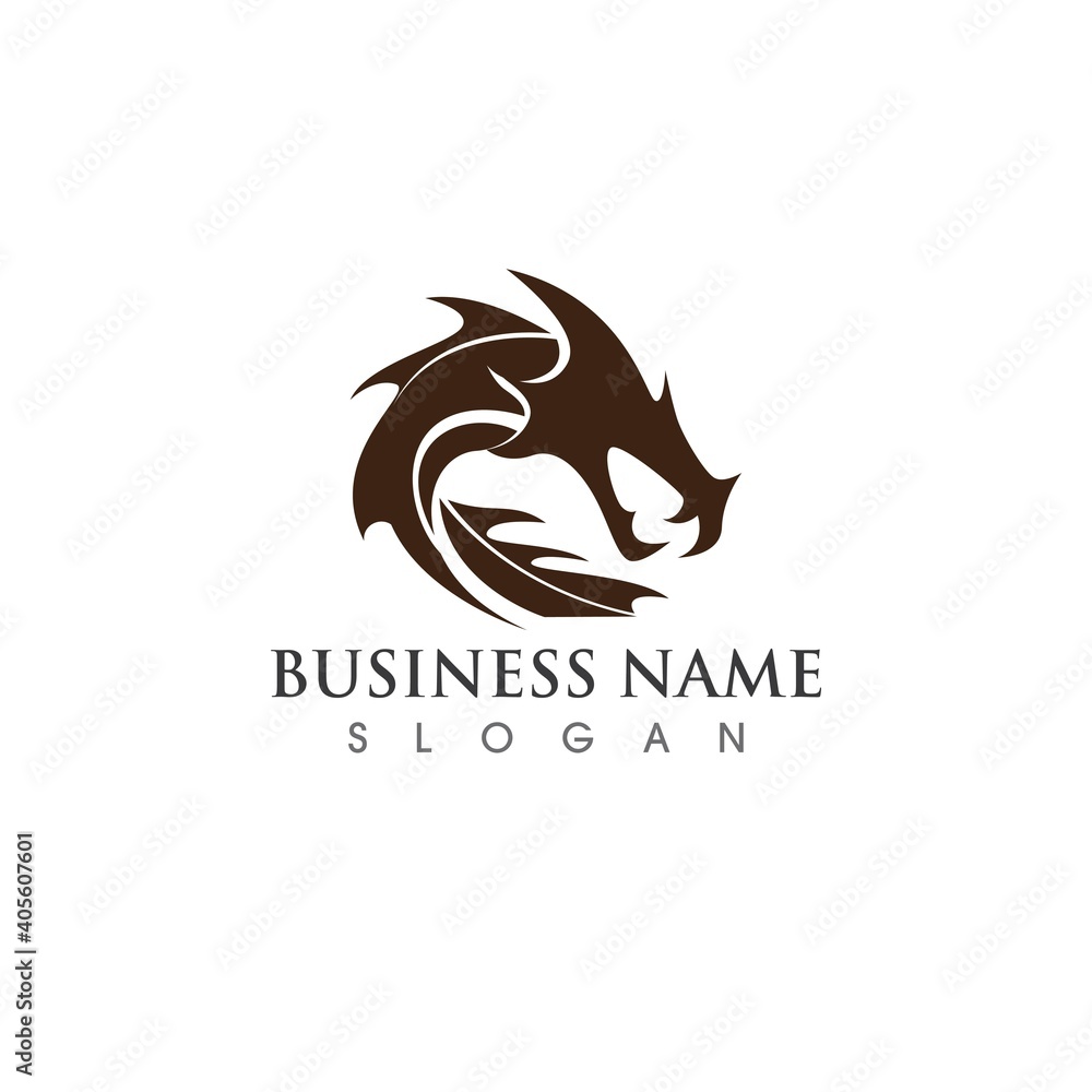 Dragon logo and symbol vector image Stock Vector | Adobe Stock