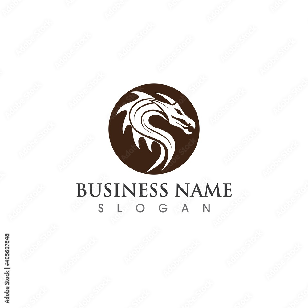 Dragon logo and symbol vector image Stock Vector | Adobe Stock