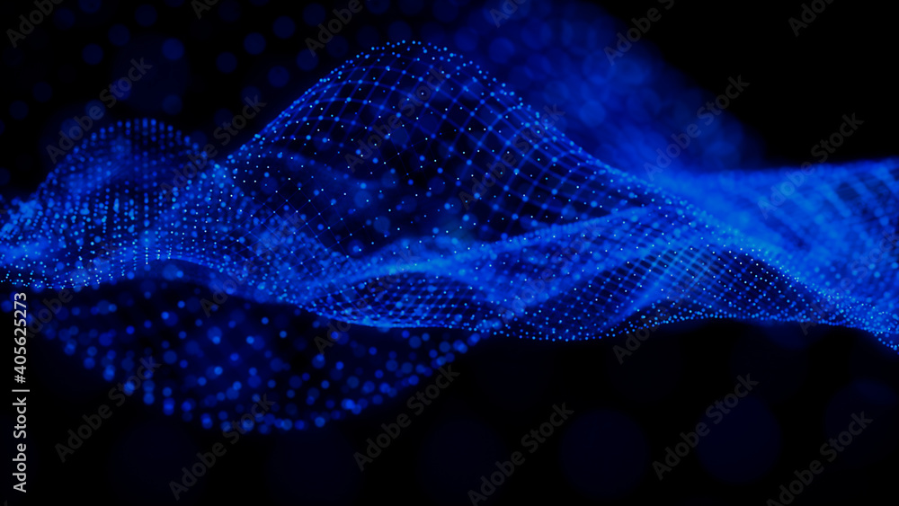Abstract 3D Technology concept. Big Data and Artificial Intelligence ...