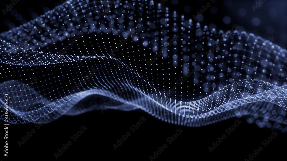 Abstract 3D Technology concept. Big Data and Artificial Intelligence ...