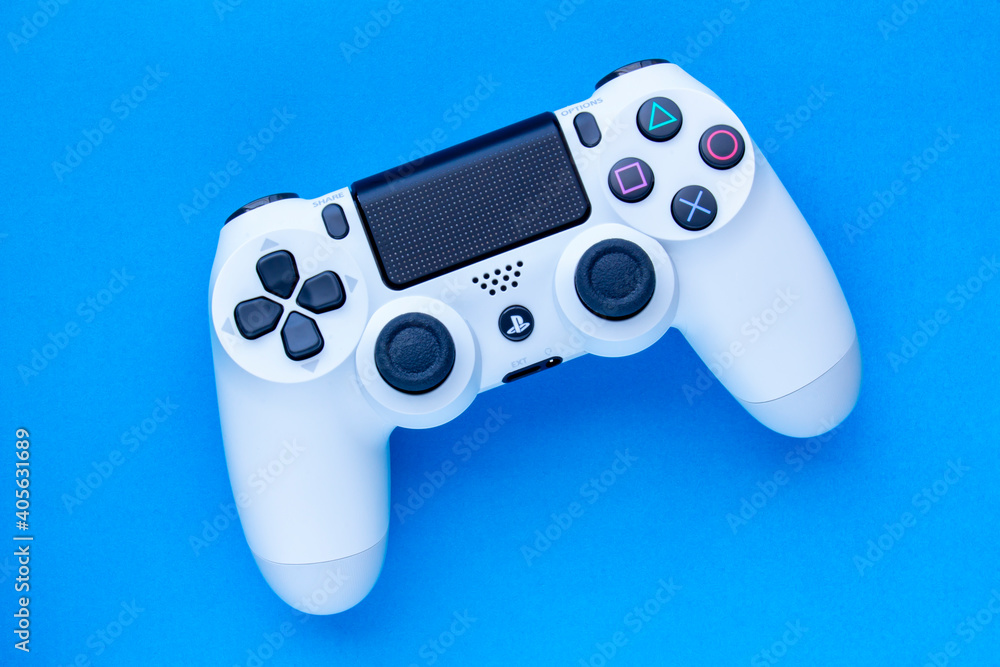 Calgary, Alberta, Canada. Jan 06, 2021. A White PlayStation 4 DualShock ...