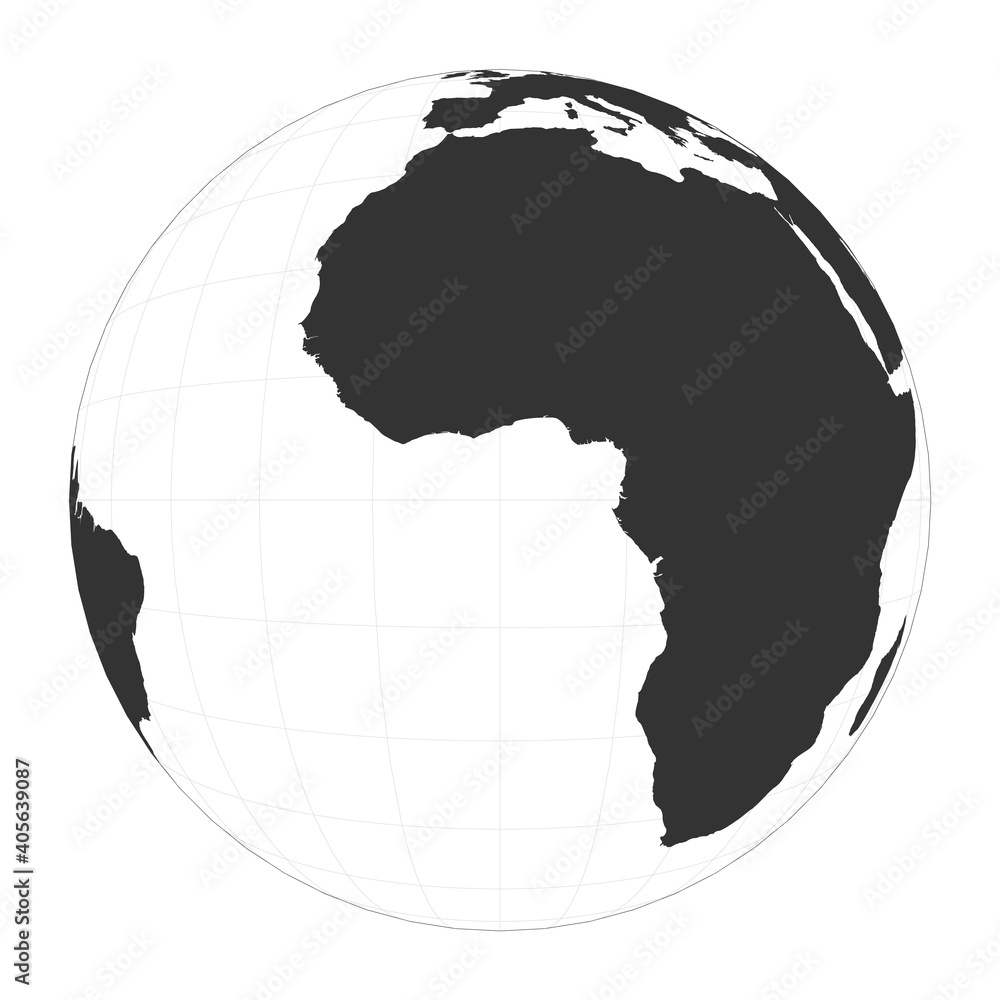 Map of The World. Satellite (tilted perspective) projection. Globe with ...