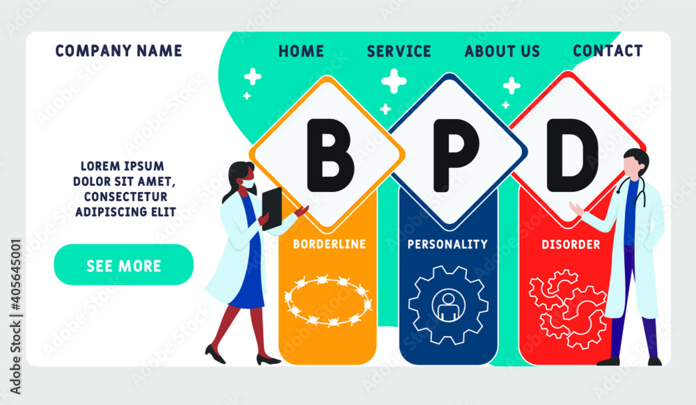 Vector website design template . BPD - Borderline Personality Disorder ...