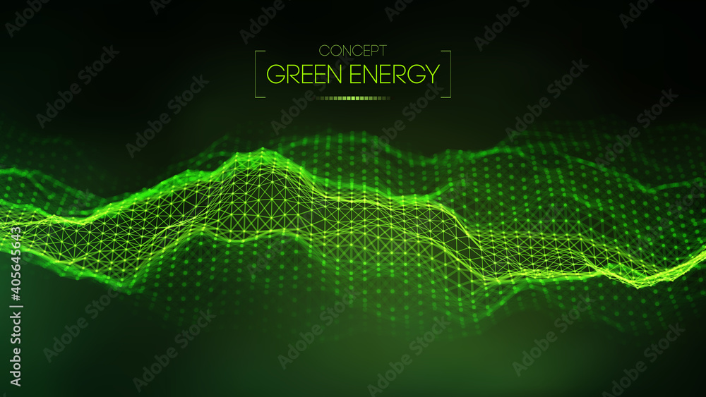 Green energy concept. Vector green technology background. Futuristic ...