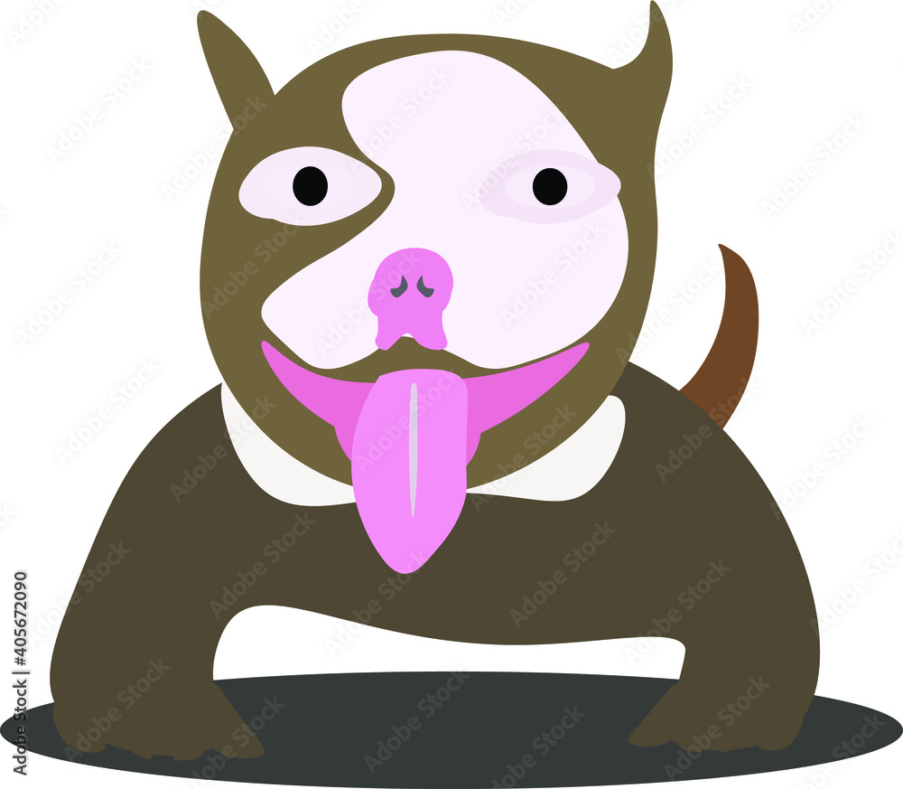 American bully dog cute on white background Stock Vector | Adobe Stock