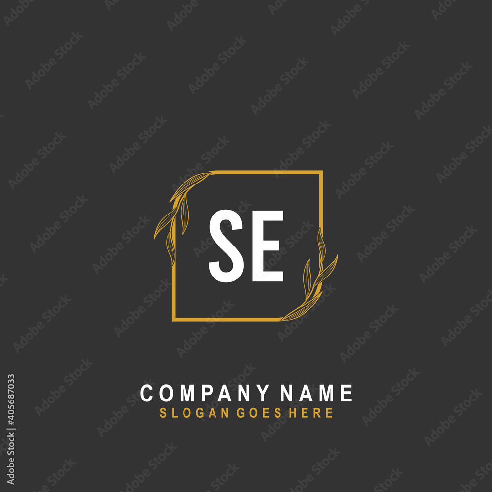 Initial letter SE Signature, beauty monogram and elegant logo design ...