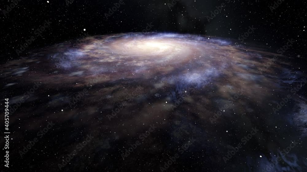 Galaxy Space Nebula Blue, Flight through Universe, Interstellar space ...