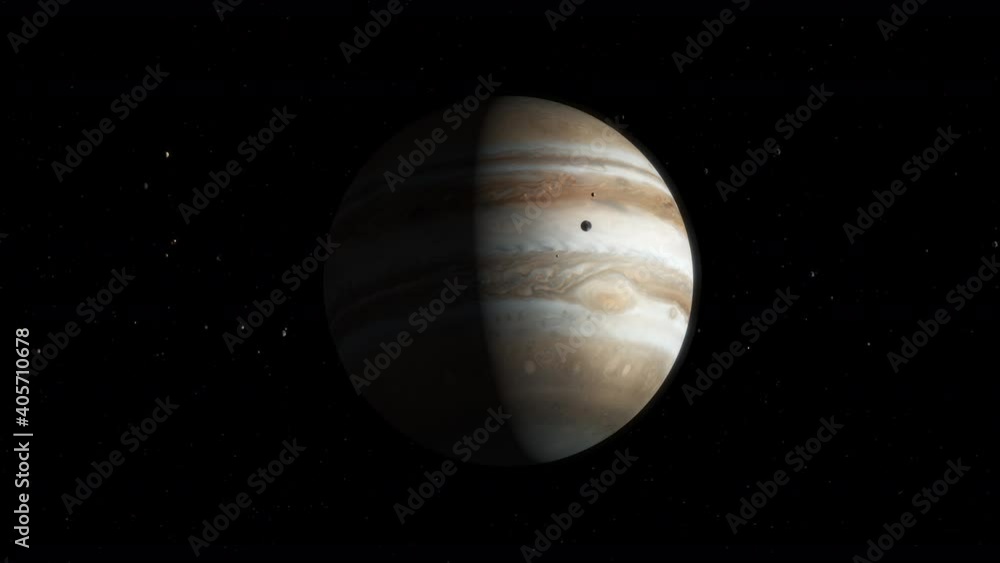 Jupiter and moons, Ganymede and Europe, planets of the solar system ...