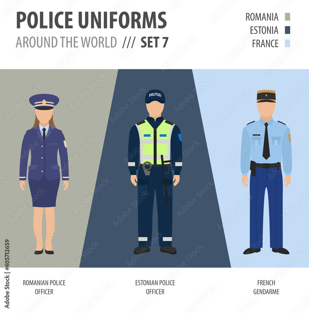 Police uniforms around the world. Suit, clothing of european police ...