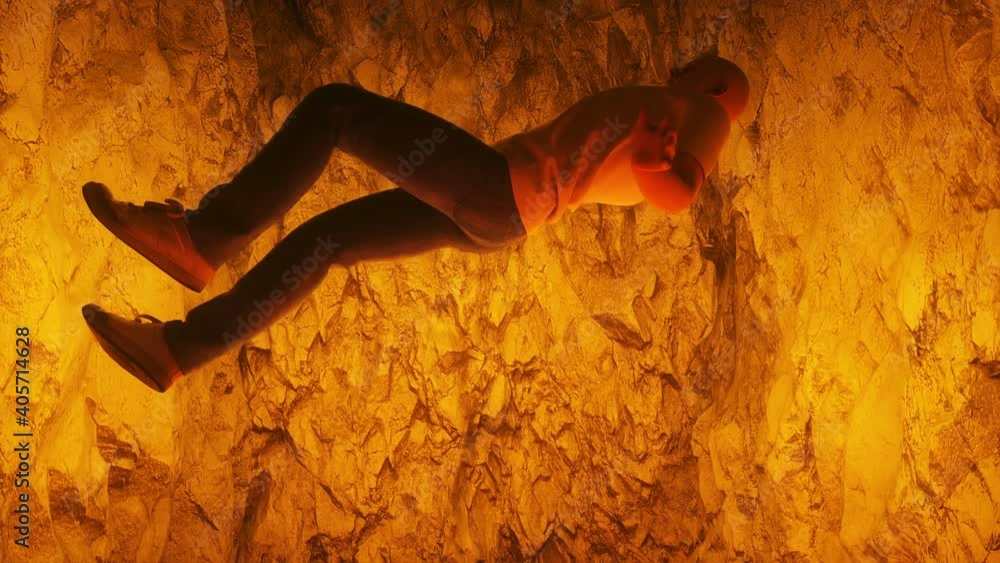 Sinners fall to hell fire. Religious concept. Realistic 4k animation ...