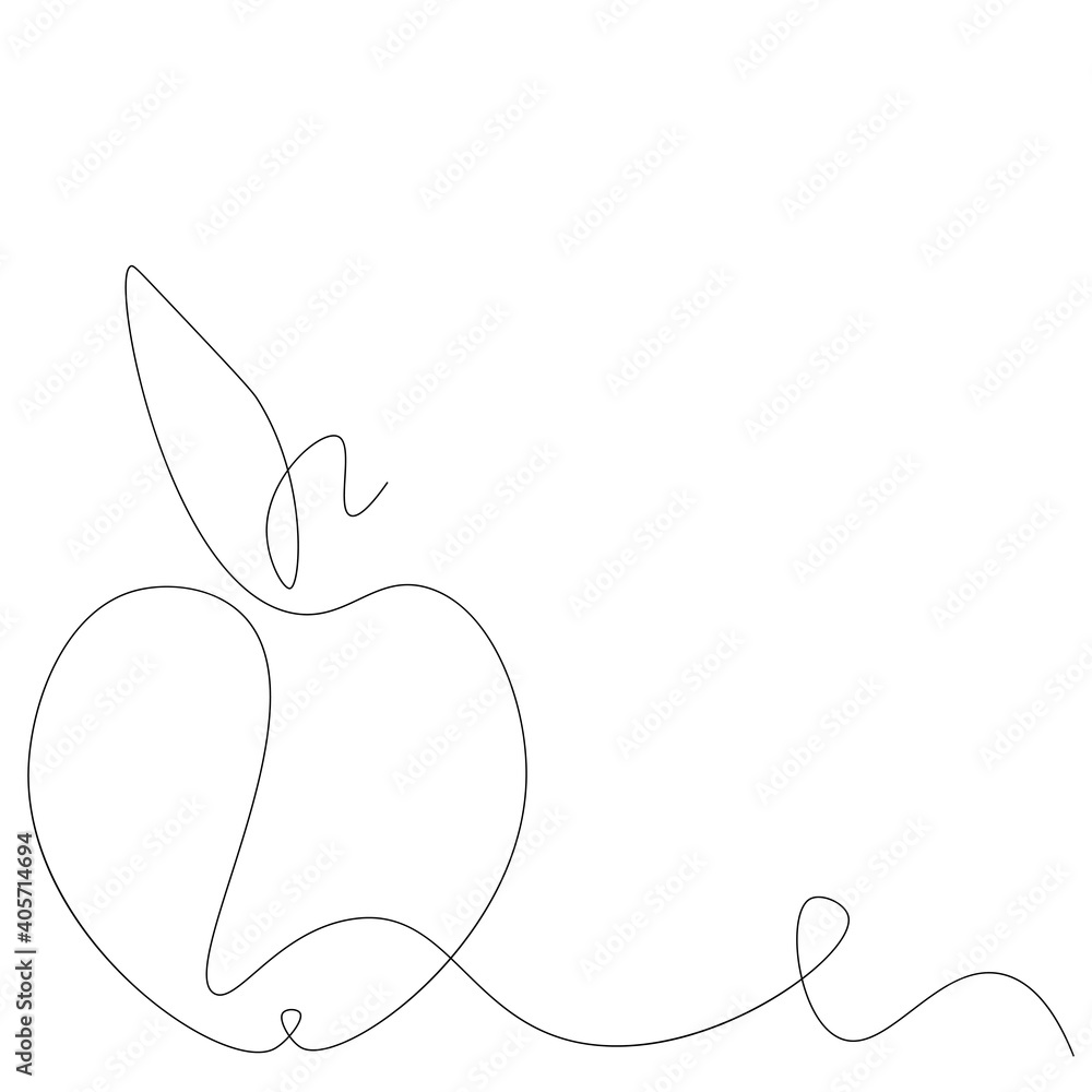 Apple icons on white background one line drawing, vector illustration ...