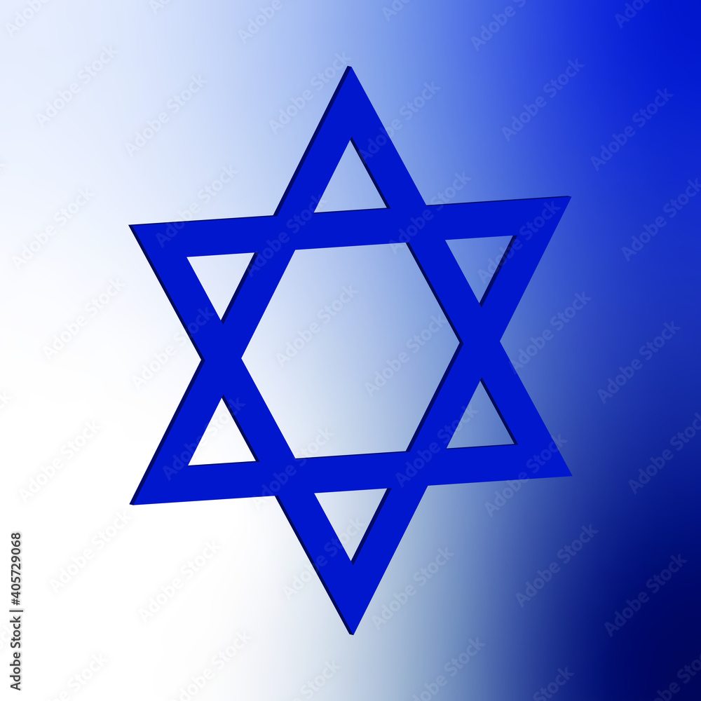 State flag of the country of Israel. Israeli flag. Star of David. State ...