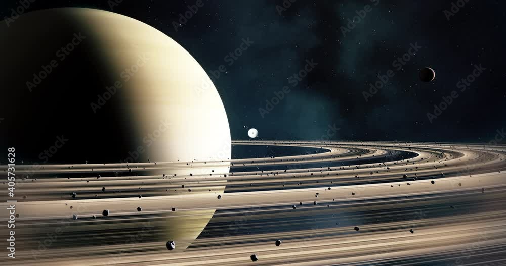 Saturn 3D and its rings, moons of Saturn, Solar System, Solar System ...