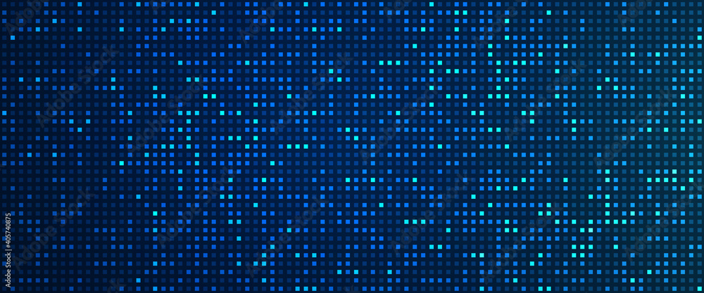 Digital technology background. Digital data square blue pattern pixel ...