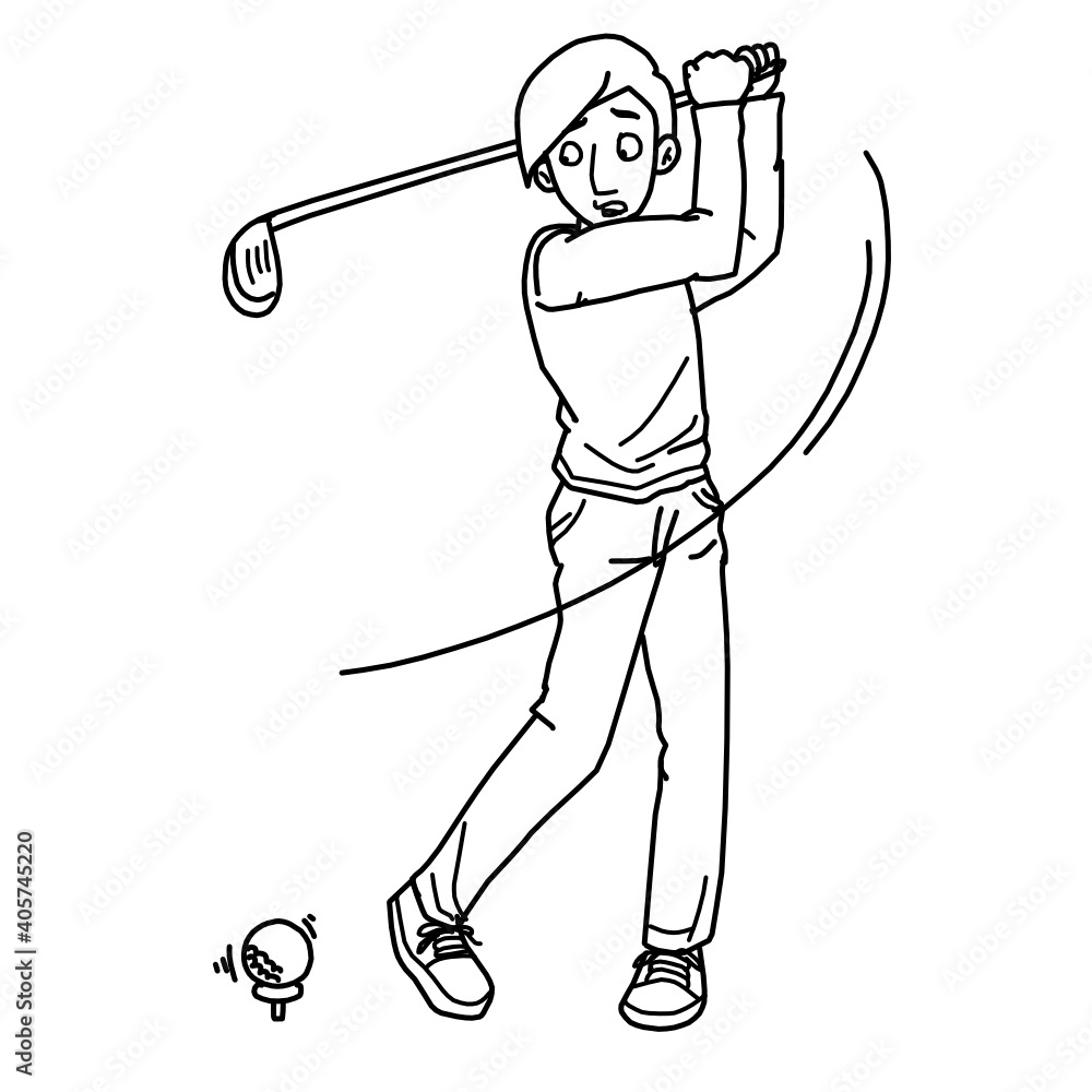 Missed Golf Swing Fail Whiteboard Animation SVG Image Stock Vector ...