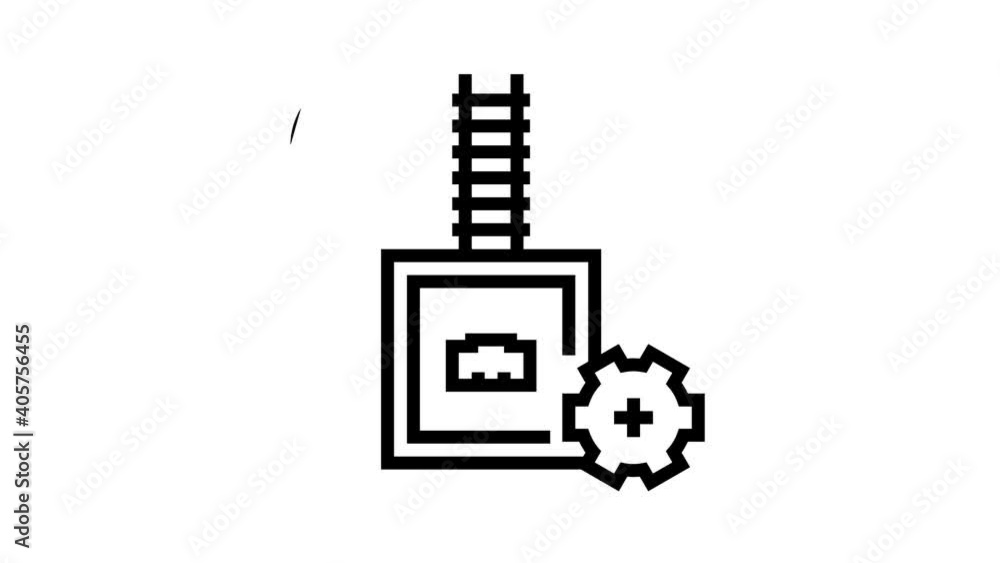 electrical fuse animated black icon. electrical fuse sign. isolated on ...
