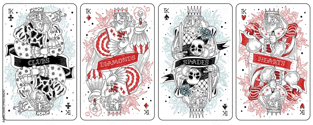 King playing cards Stock Vector | Adobe Stock