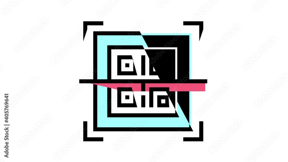 scanning qr code animated color icon. scanning qr code sign. isolated ...
