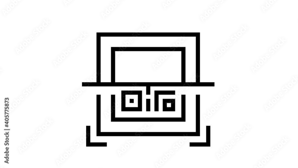 scanning qr code animated black icon. scanning qr code sign. isolated ...