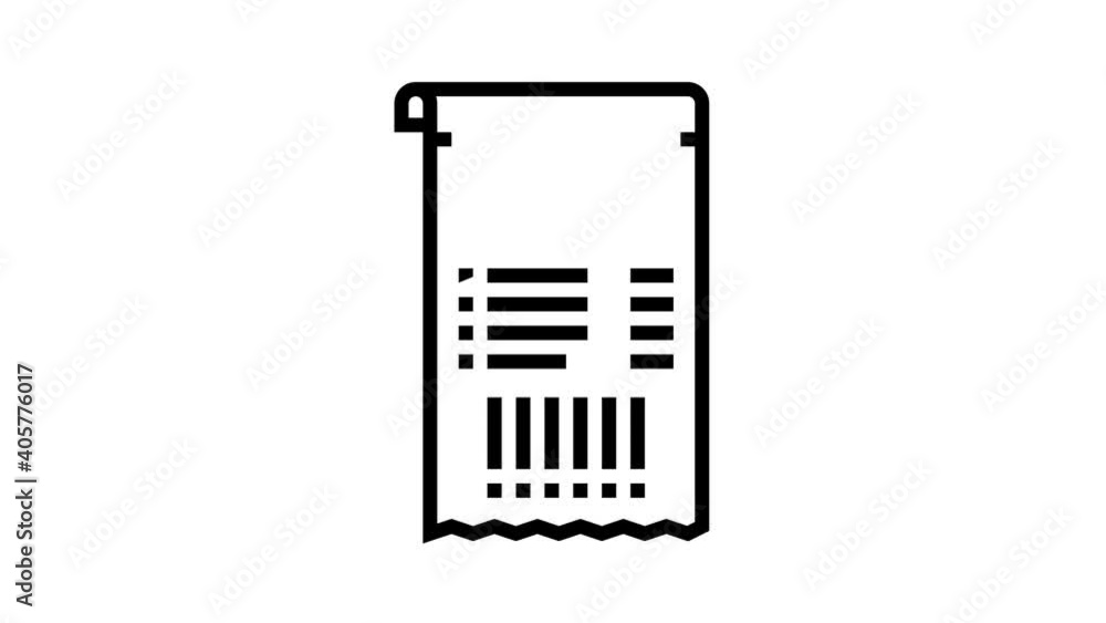 qr code on receipt animated black icon. qr code on receipt sign ...